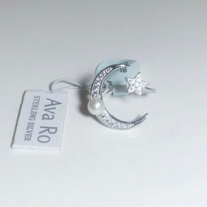 Ava Ro | Jewelry | Ava Ro 925 Silver Moon Star Cz Pearl Ring | Poshmark